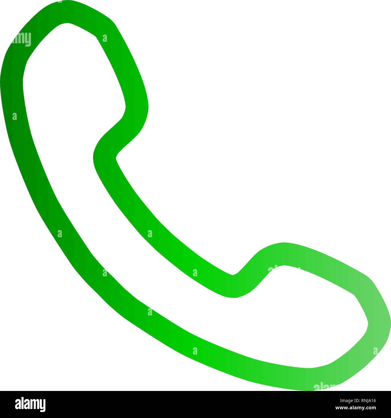 Symbole de téléphone vert - icône contour dégradé, isolé - vector ...
