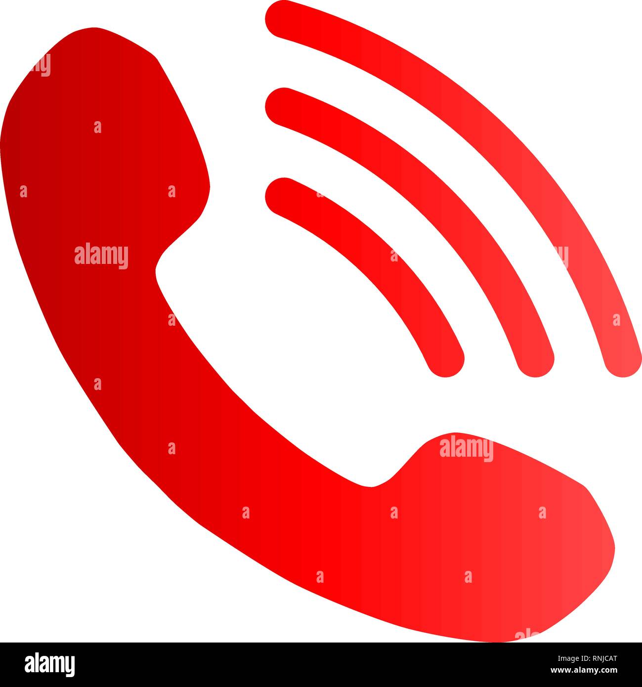 Téléphone avec l'icône rouge symbole d'ondes - gradient, isolé - vector ...