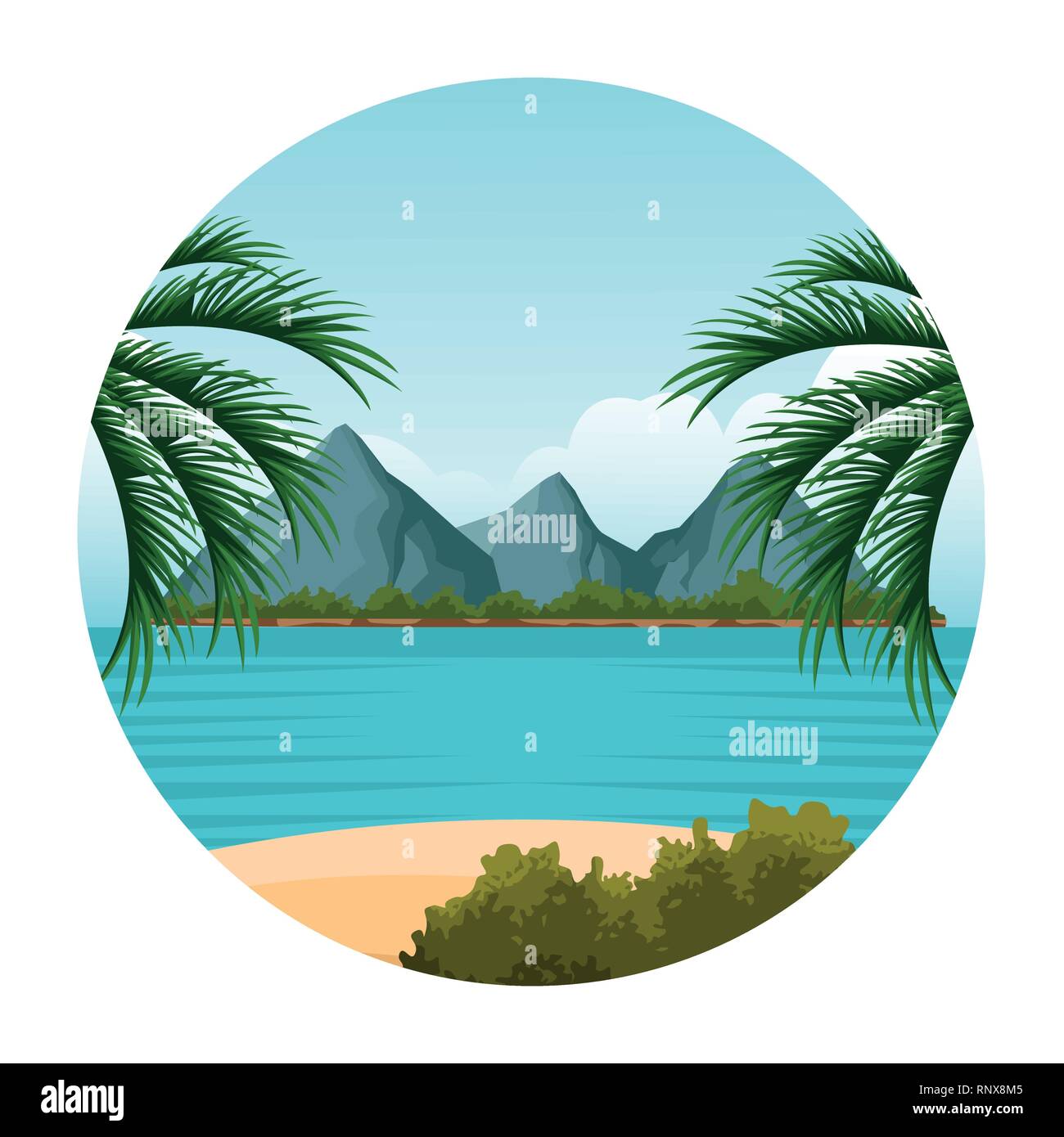 Paysage de mer cartoon Image Vectorielle Stock - Alamy