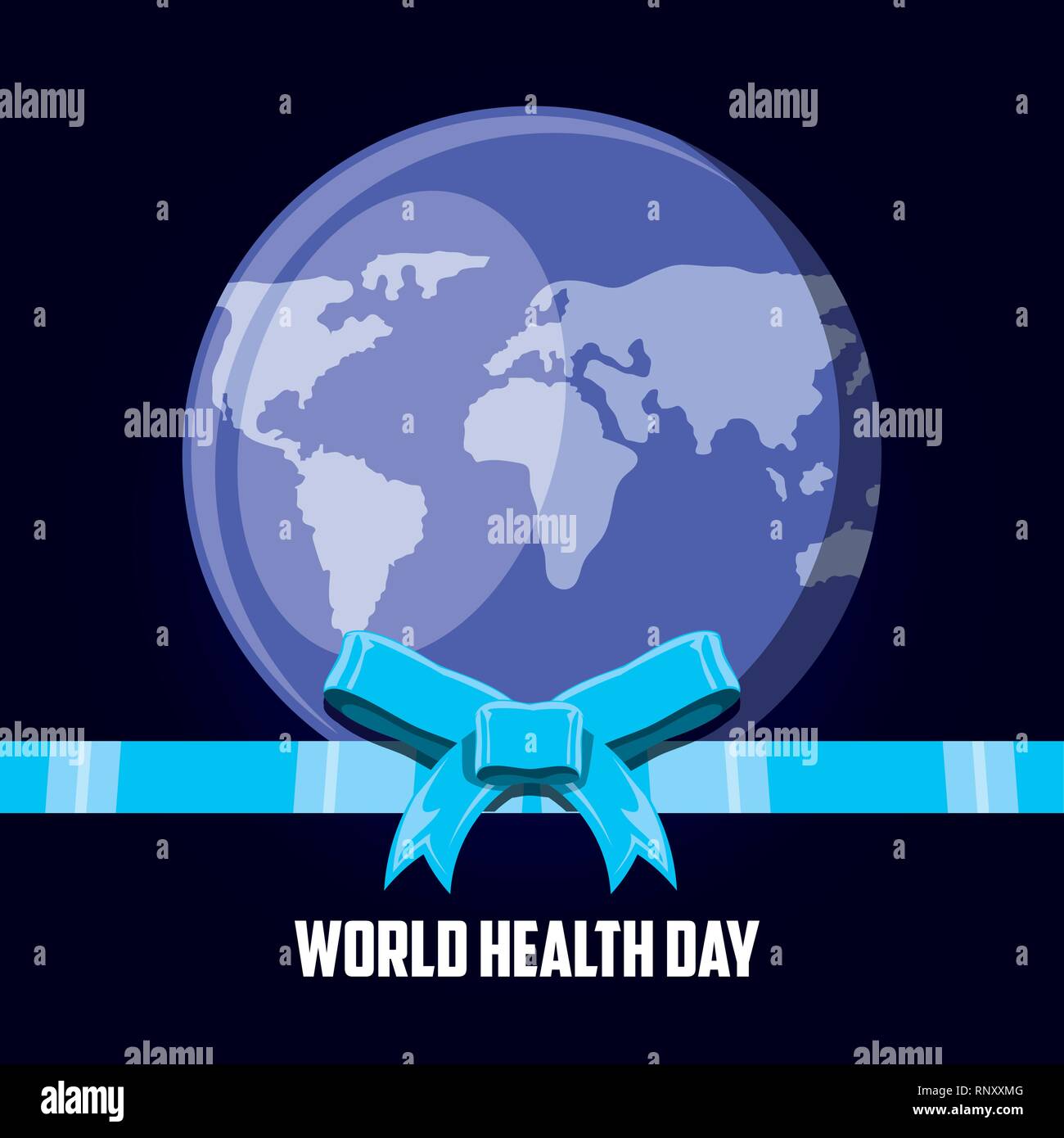 Carte de la journée mondiale de la santé avec la planète terre vector ...