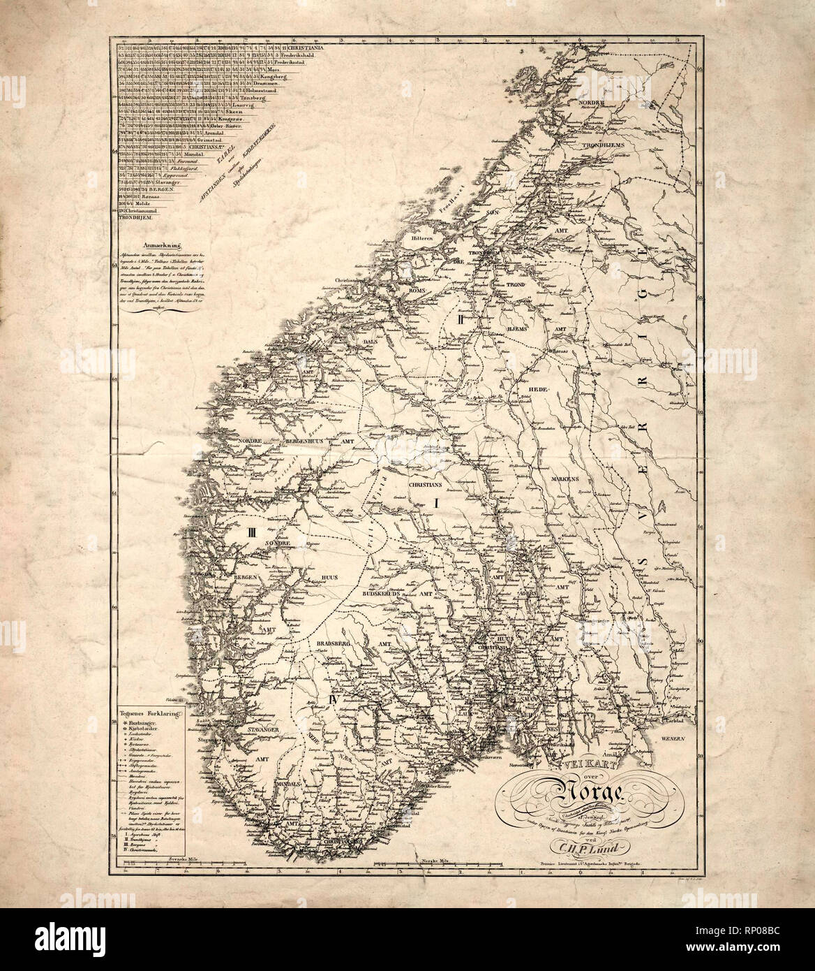 19th century norway map Banque de photographies et d’images à haute ...