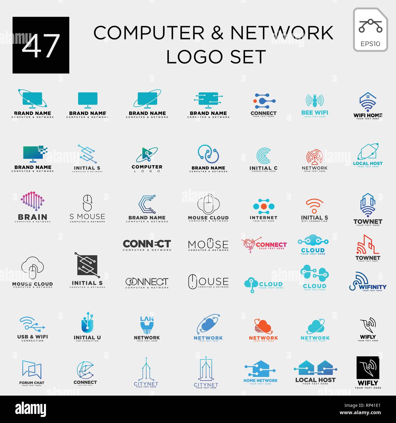 La technologie de réseau informatique numérique logo vector ...