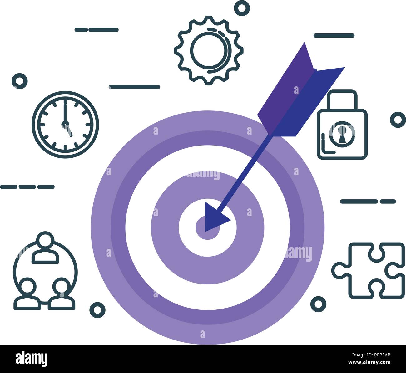 Cible avec flèche et symbole du vector illustration design Image ...