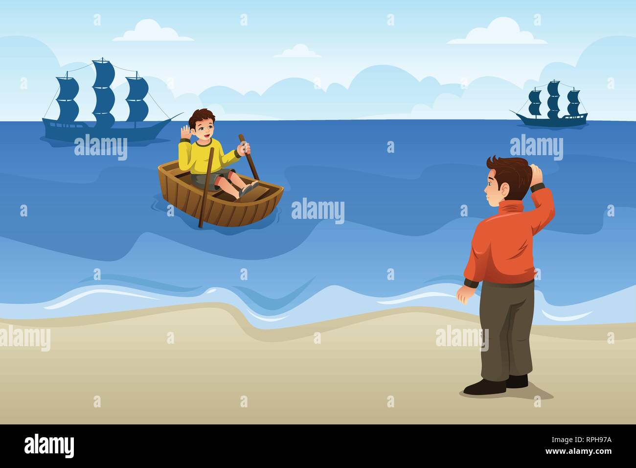 Dire bonjour ou au revoir Banque d'images vectorielles - Alamy