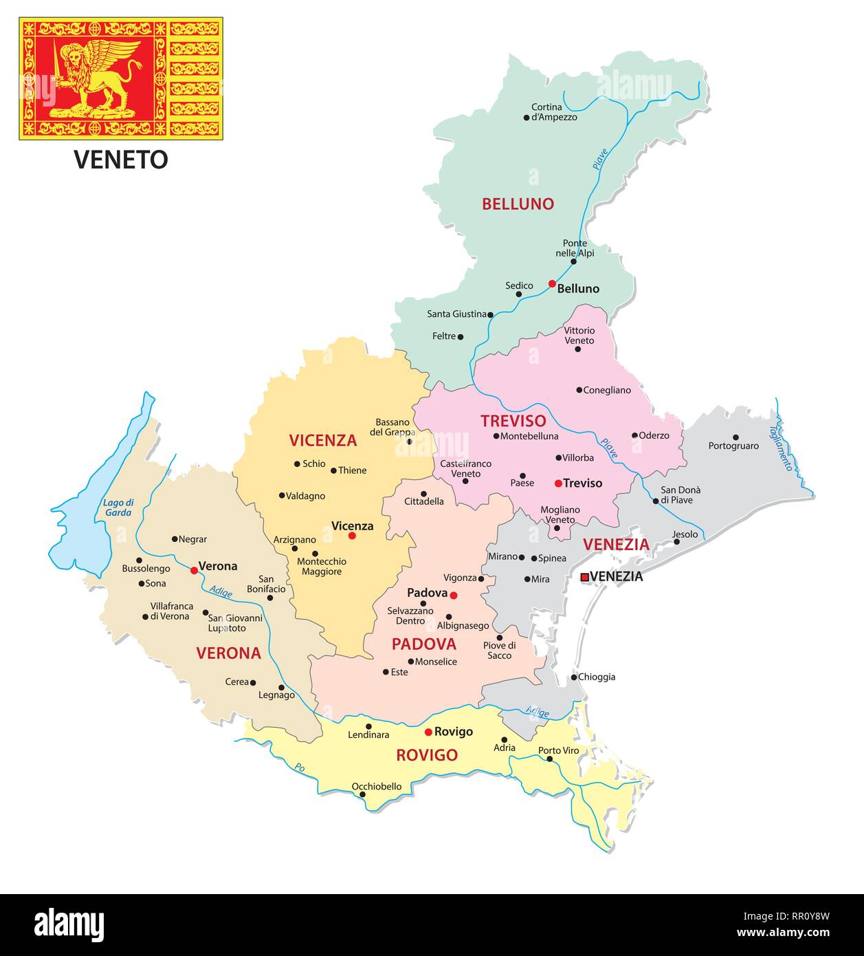 Plan détaillé venise Banque d'images vectorielles - Alamy