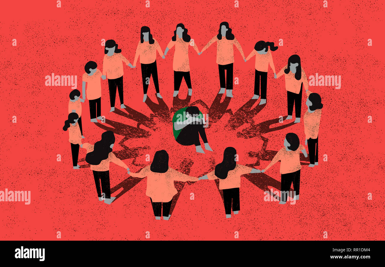 L'intimidation. Les enfants marginalisés. Concept illustration. Scène ...