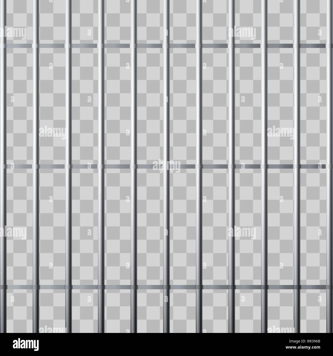 Grille de prison. Cage métallique isolé sur fond transparent. Vector ...