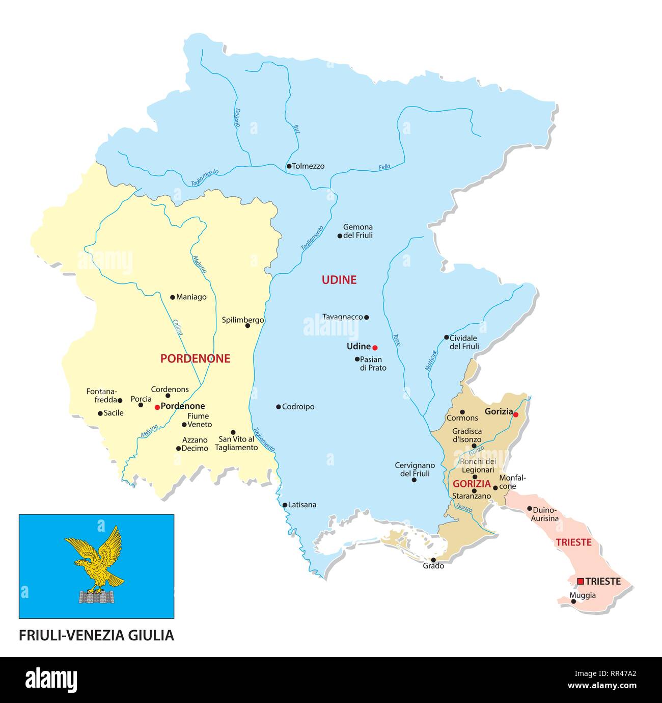Friuli venezia giulia map Banque d'images vectorielles - Alamy