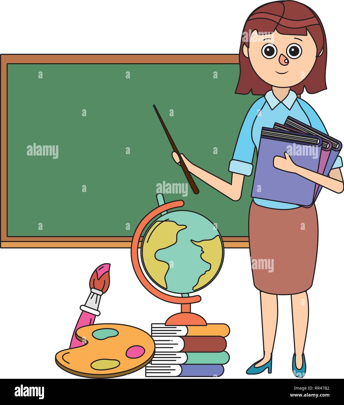 Enseignant de l'école cartoon Image Vectorielle Stock - Alamy