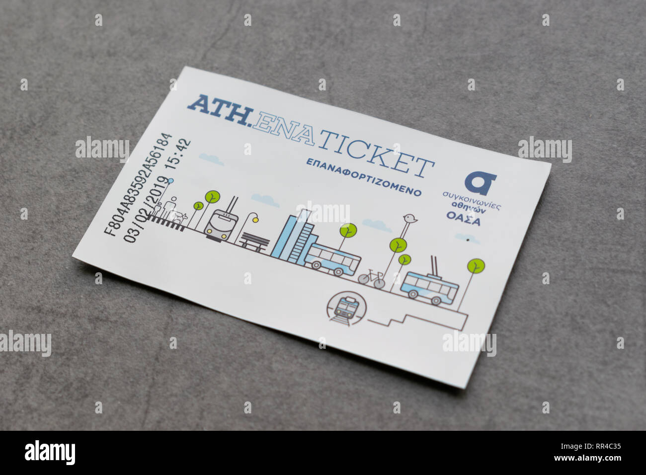 Grèce validation du ticket de train Banque de photographies et d’images ...