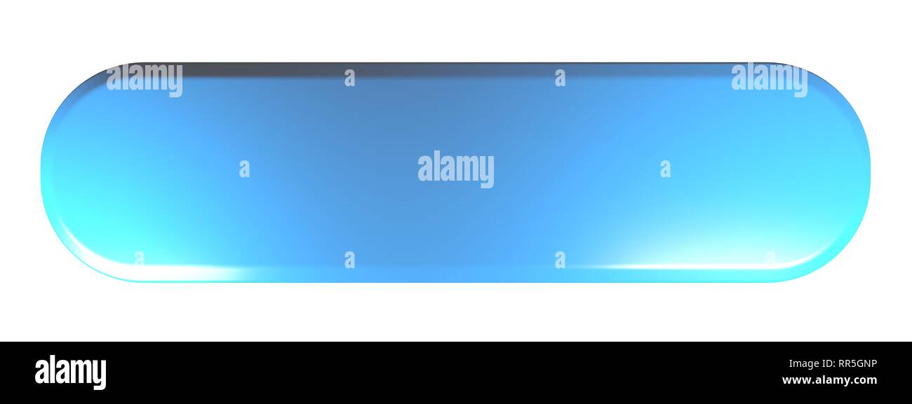 Bouton poussoir rectangle arrondi bleu vide - le rendu 3D illustration ...