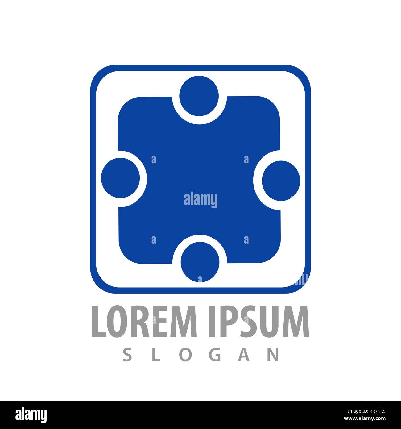 Square de rassemblement de personnes concept logo design. L'élément de ...