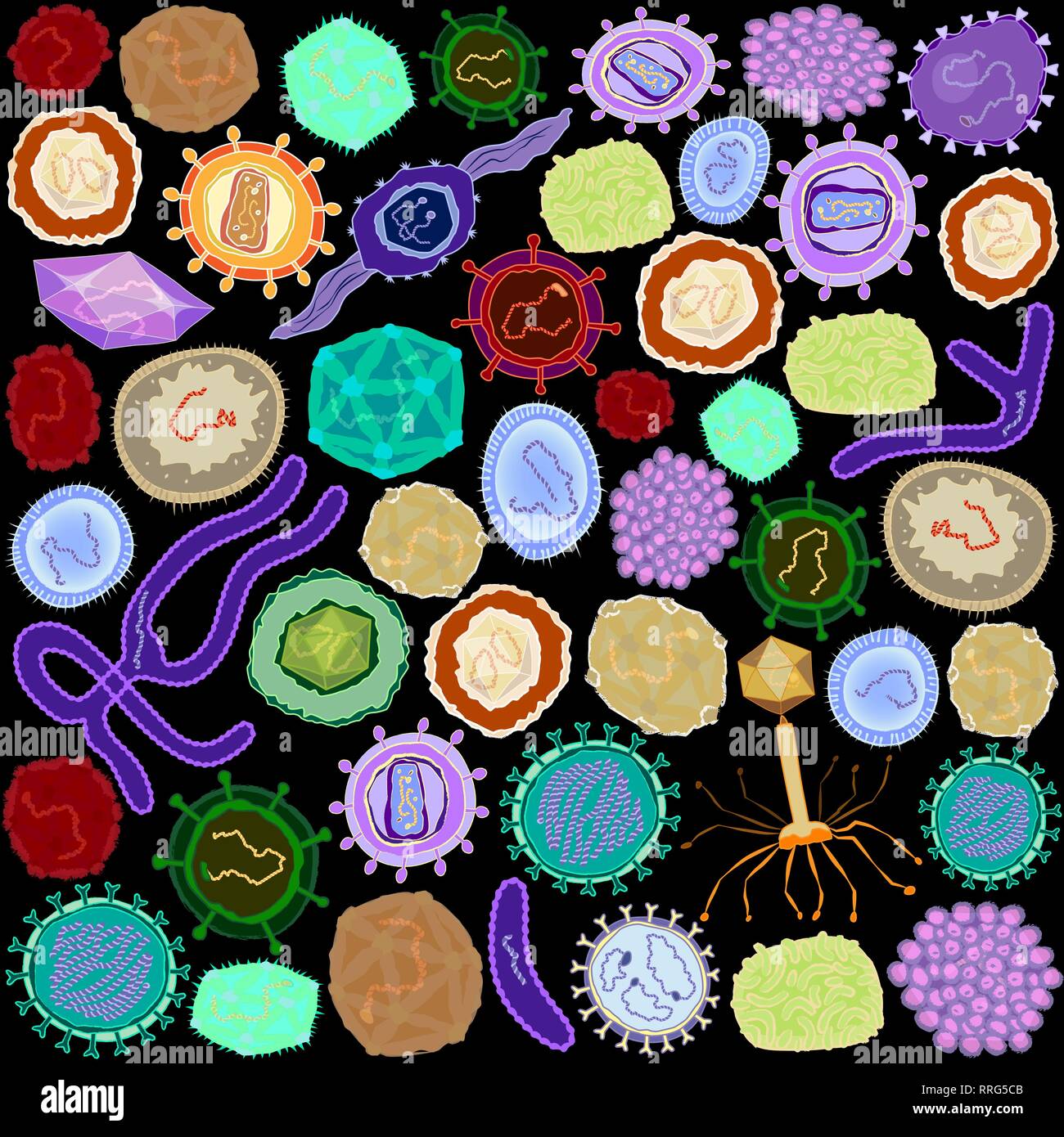Ensemble de commandes différentes de virus, vector illustration Image ...