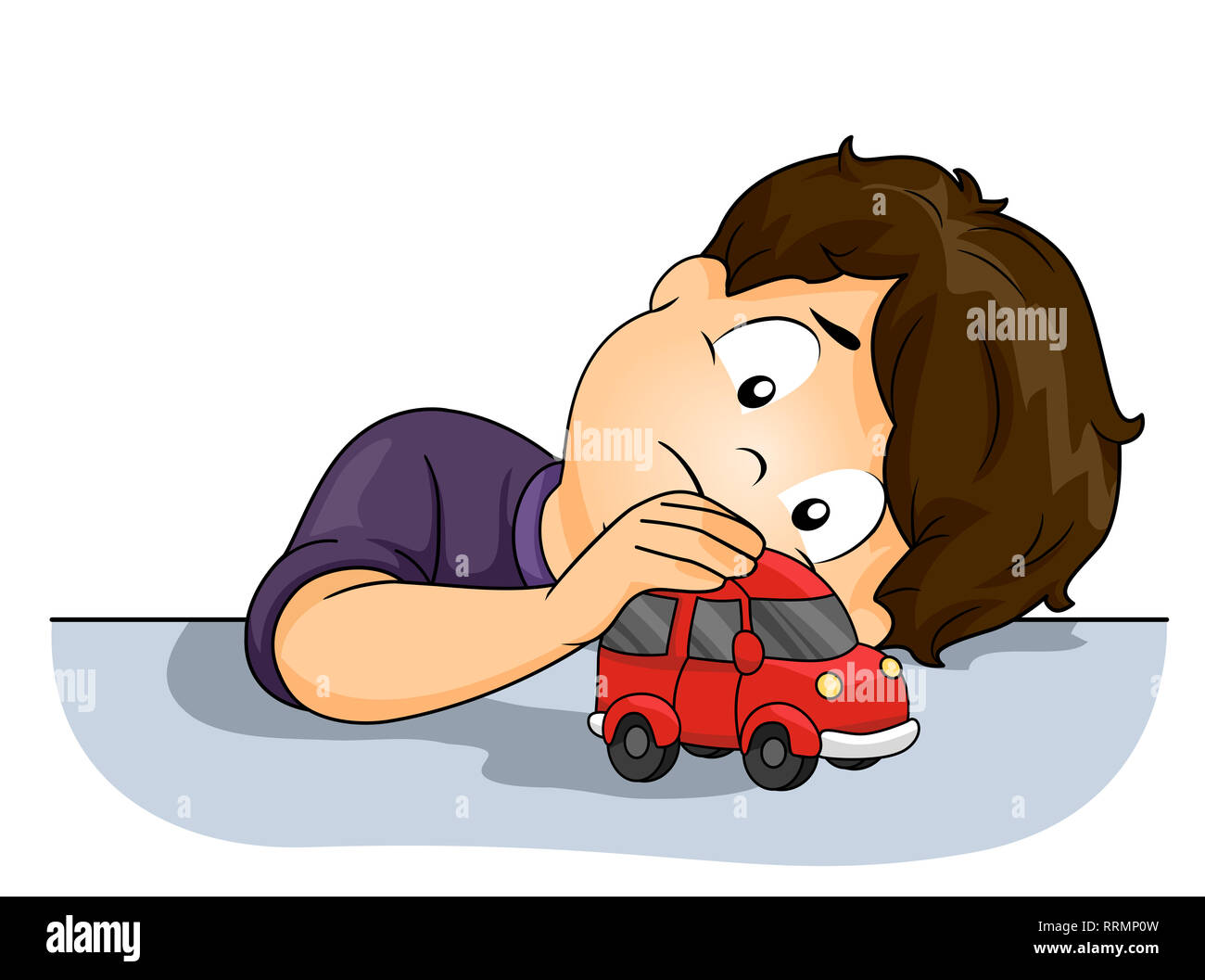 Boy playing car cartoon Banque d'images détourées - Alamy