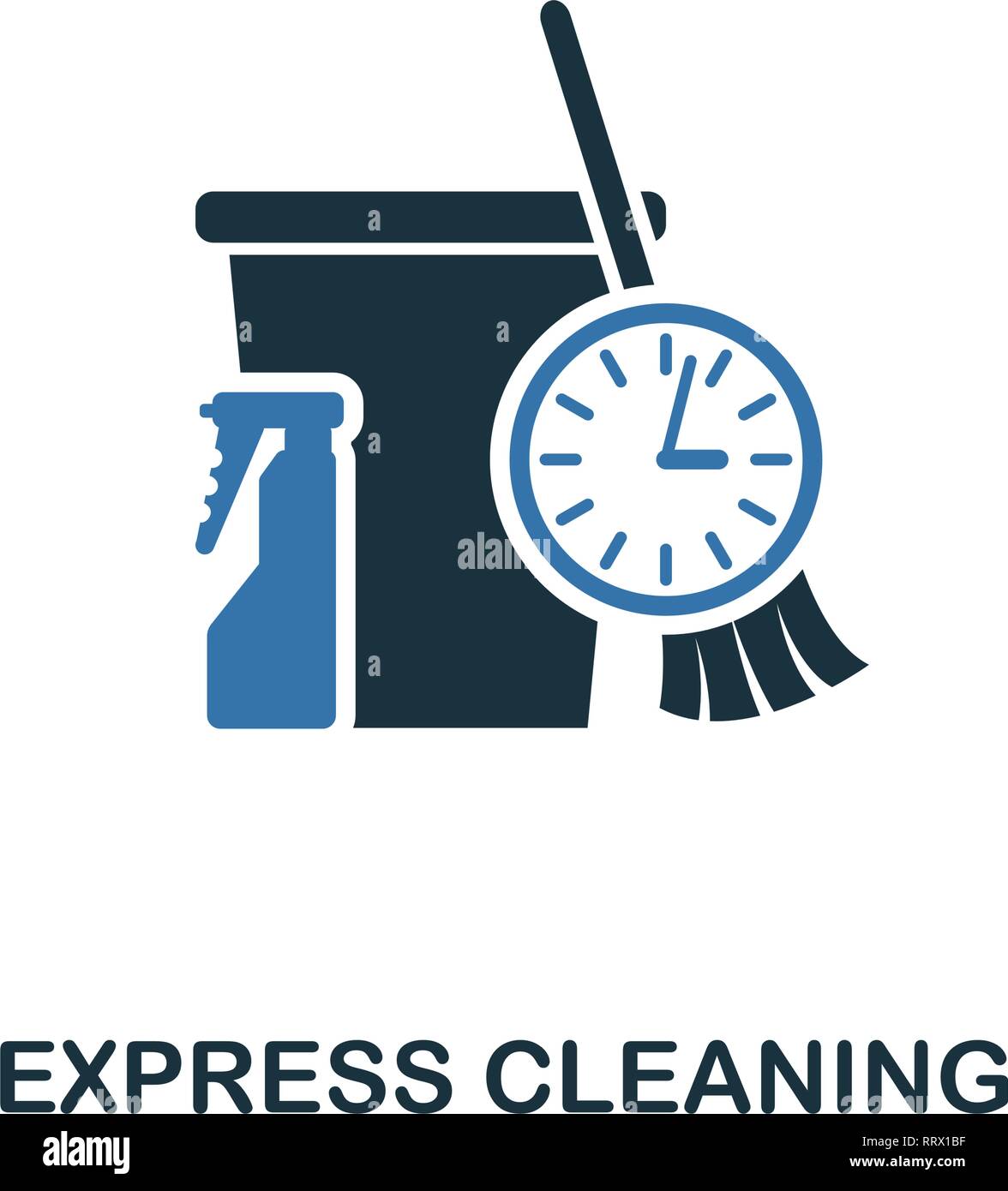 Icône nettoyage express. Deux couleurs créatives de design collection ...