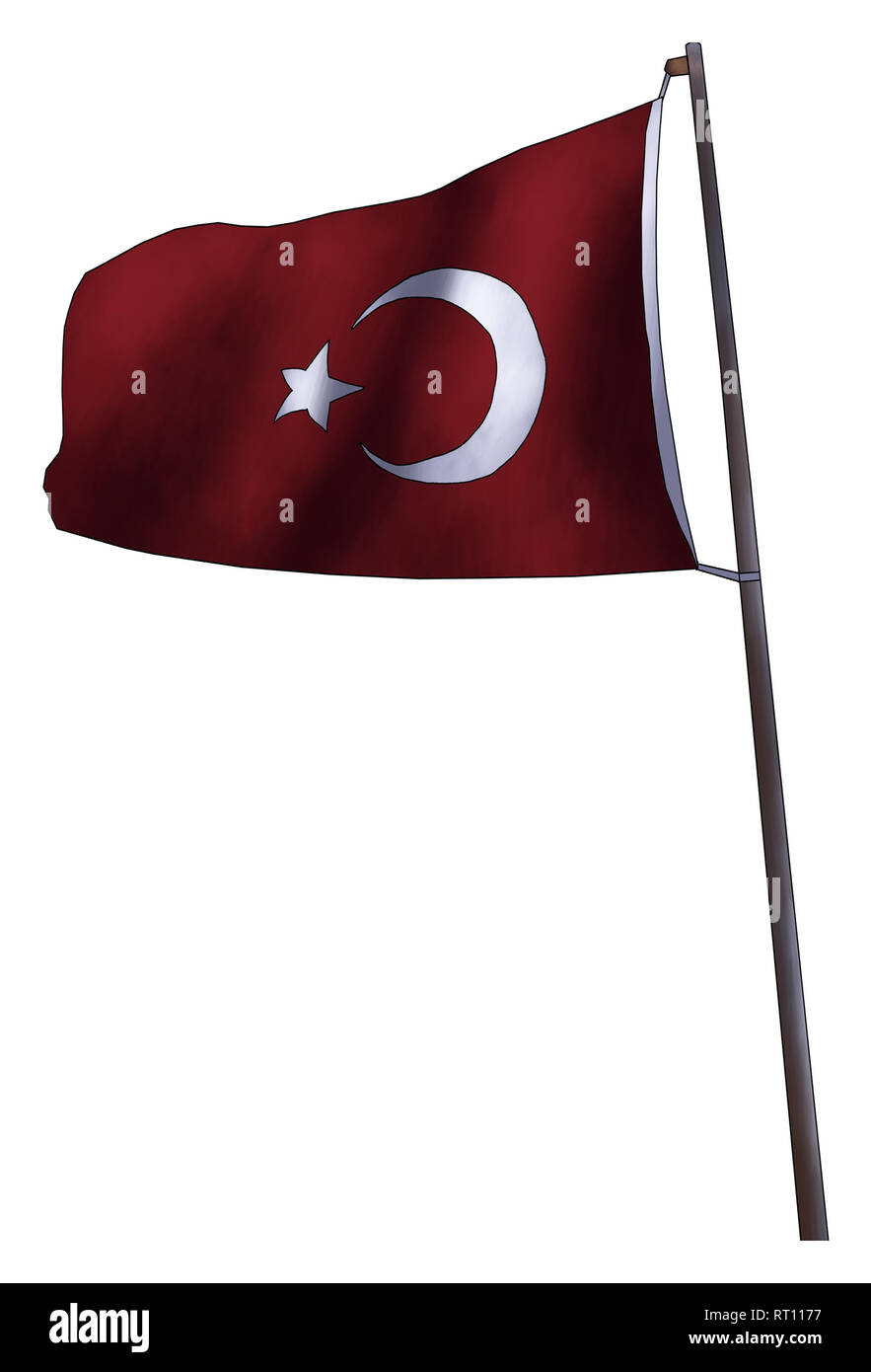 Drapeau du croissant rouge Banque d'images détourées - Alamy