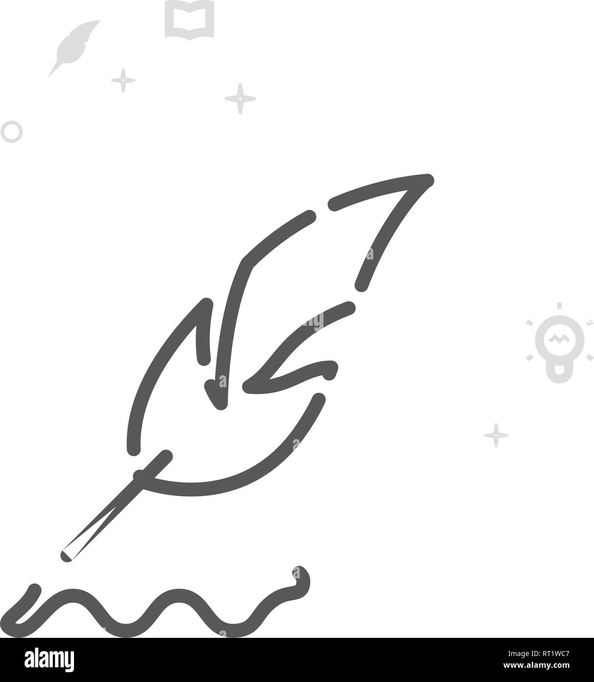 Plume d'oie, l'icône de la ligne du vecteur Plume, Symbole, Pictogramme ...
