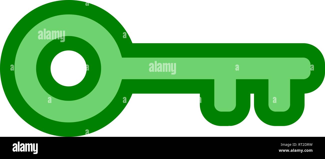 L'icône de clé - vert avec contours, isolé - vector illustration Image ...