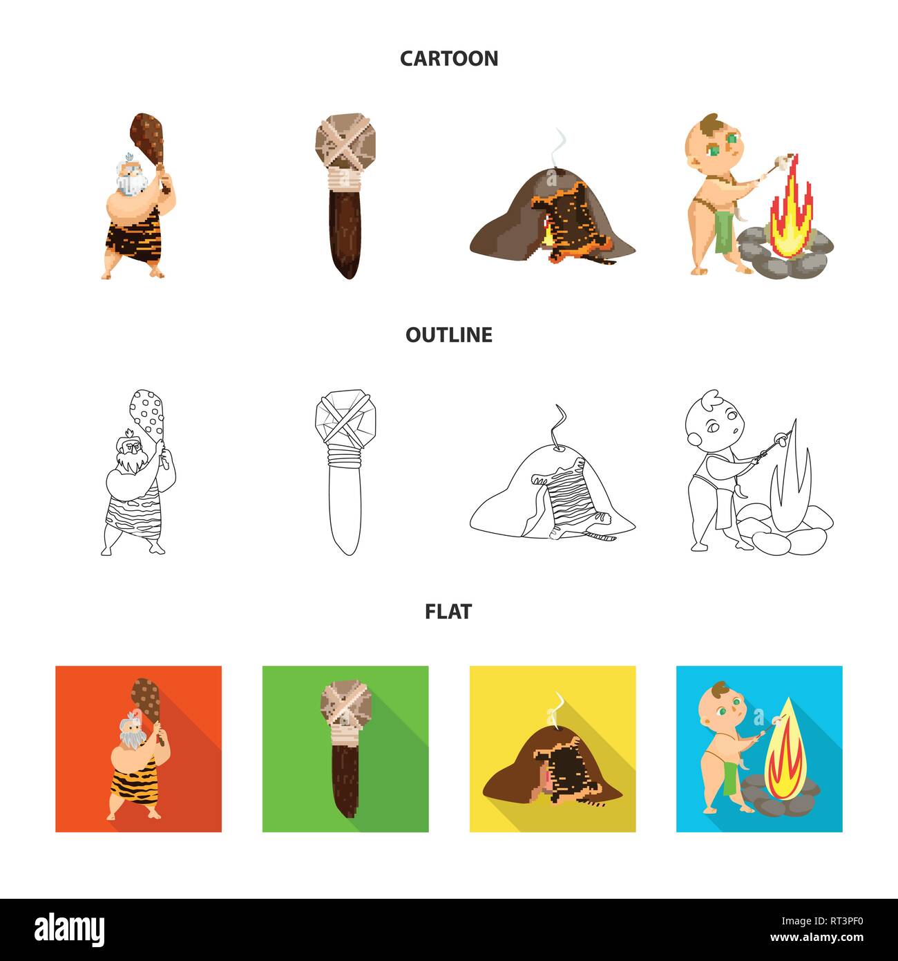 Marteau,homme,cave,enfant,,vierge,pierre,guerrier préhistorique,feu ...