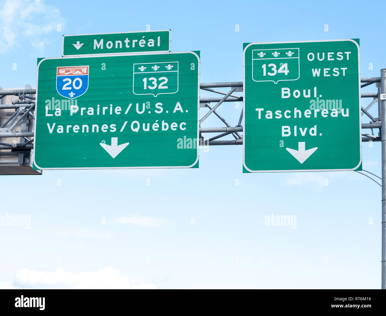 Montréal, Canada - le 8 novembre 2018 : l'autoroute panneau routier ...