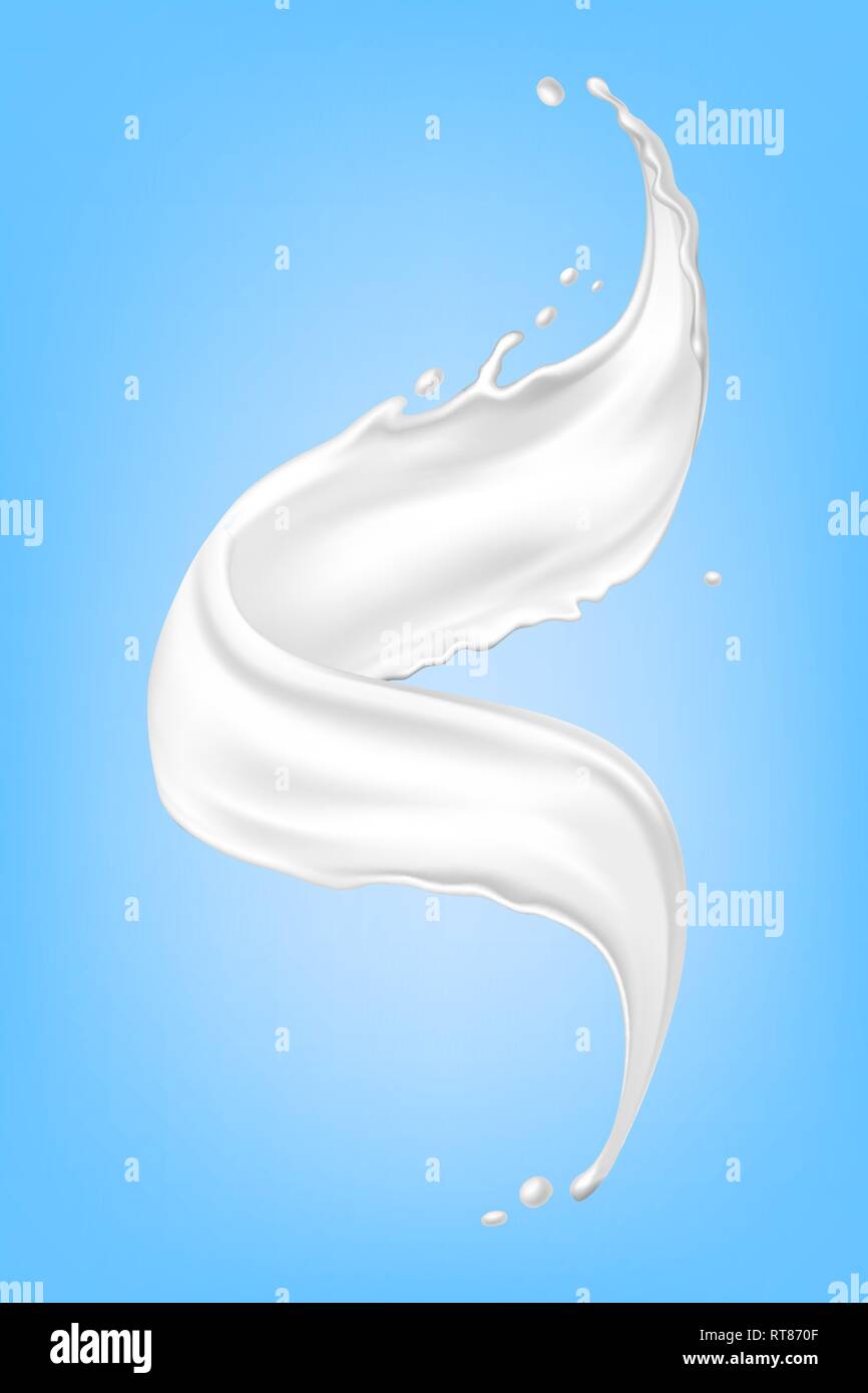 Big Splash de lait et verser vector illustration réaliste isolé sur ...