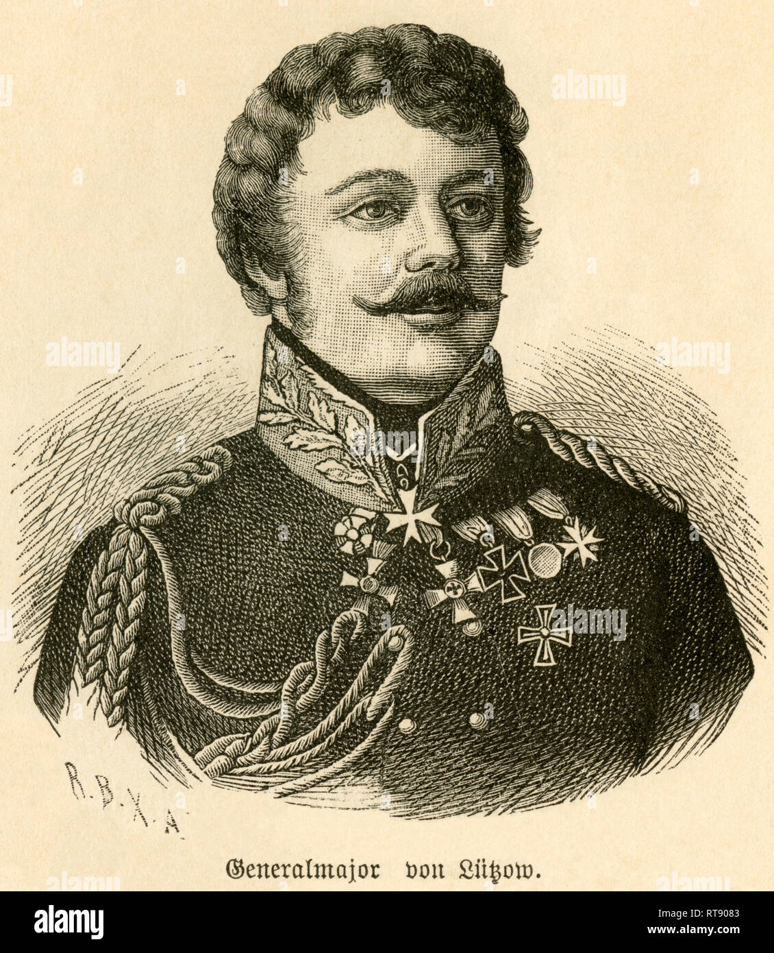 Ludwig Adolf Wilhelm von Lützow, le général prussien, joué par Sprößer ...
