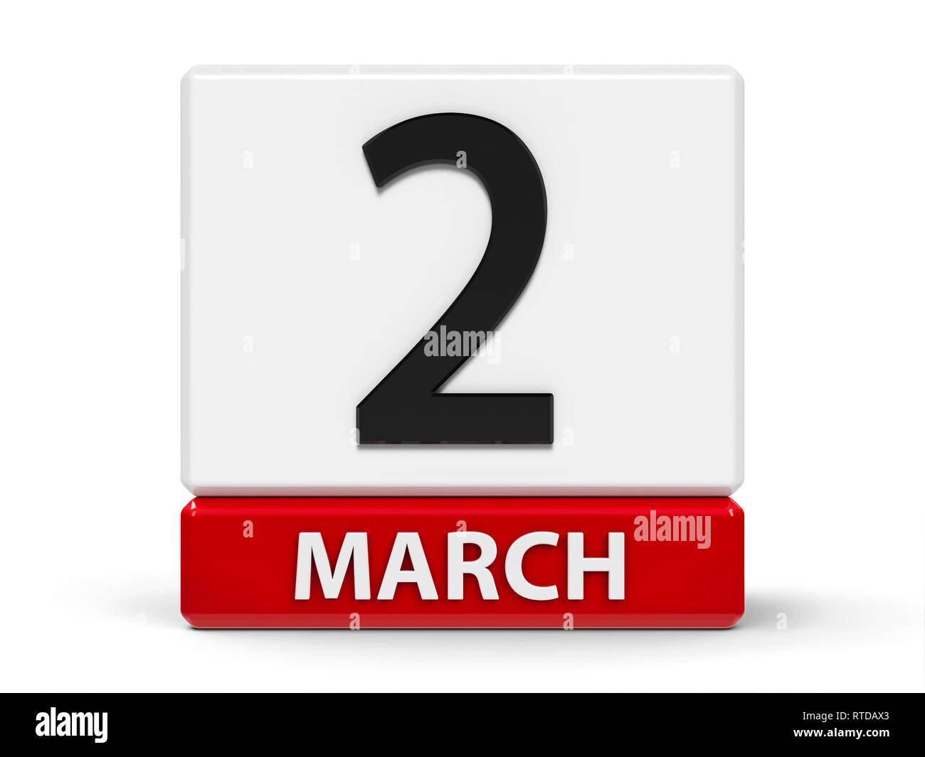 L'icône calendrier rouge et blanc à partir de cubes - La deuxième de ...