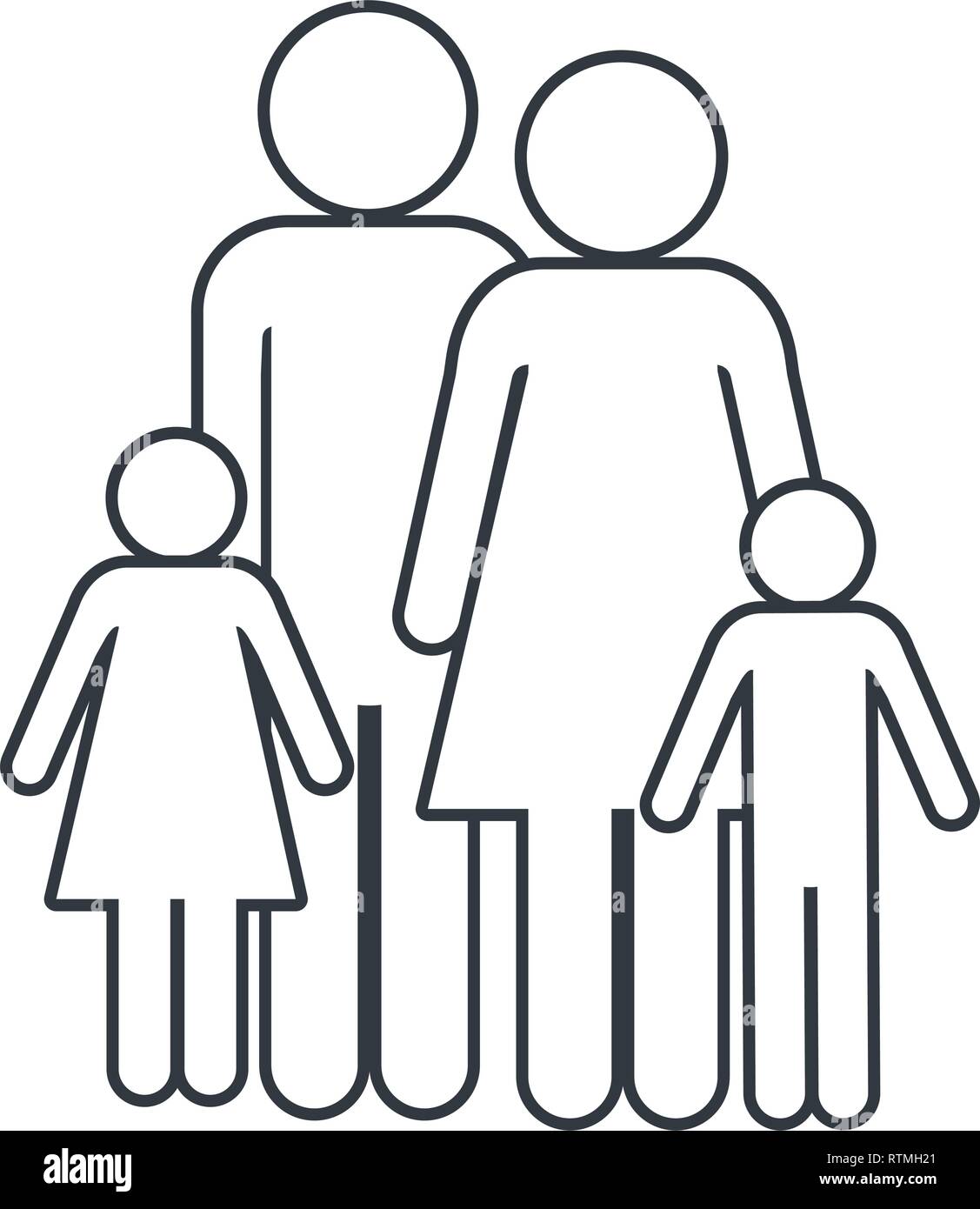 Le pictogramme de la famille cartoon Image Vectorielle Stock - Alamy