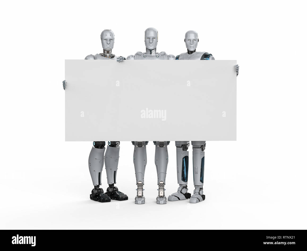 Robot hand holding blank sign Banque de photographies et d’images à ...