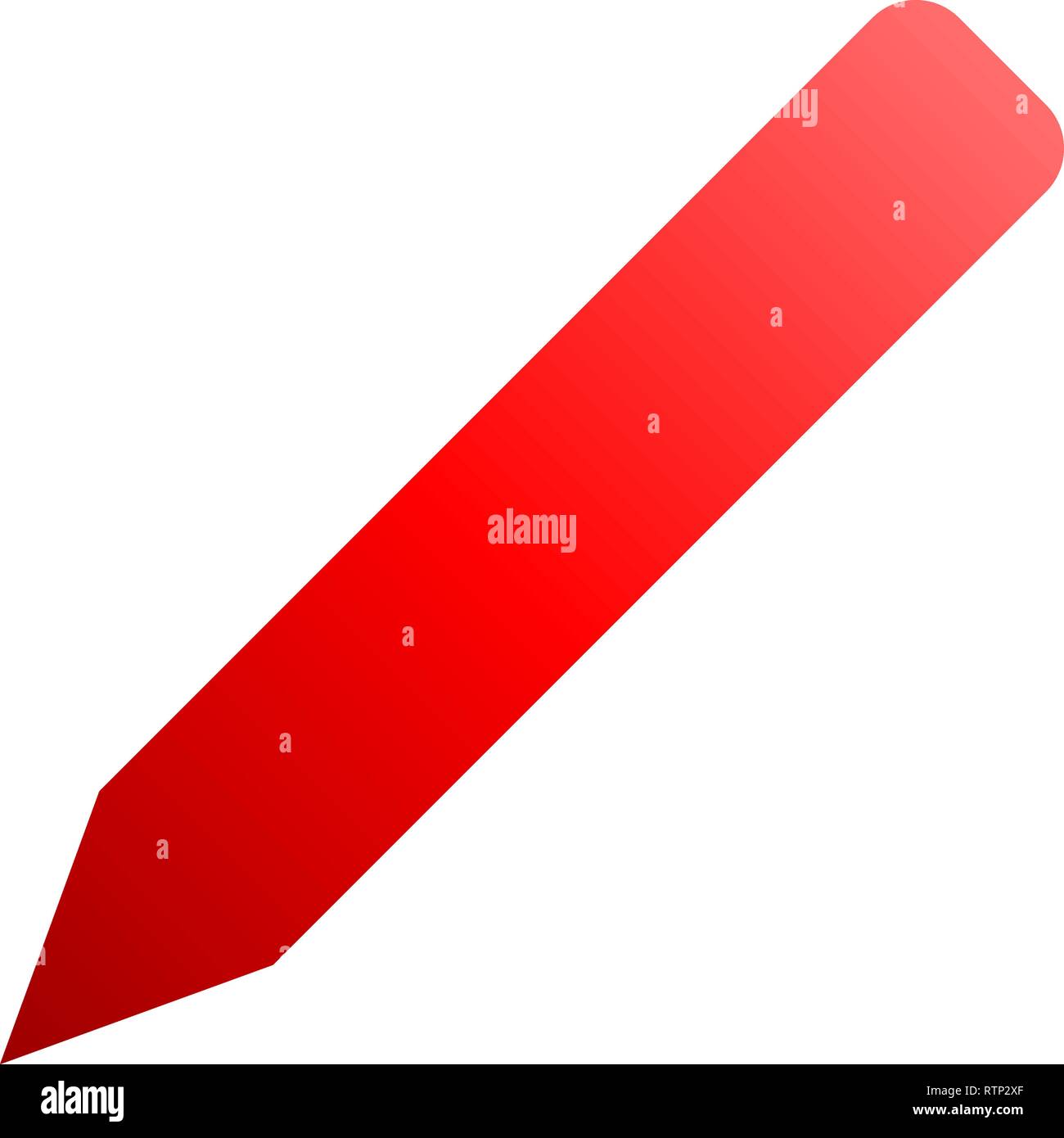Icône symbole Crayon - gradient rouge, isolées - vector illustration ...