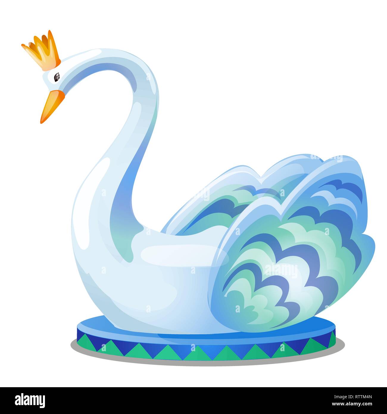 La statue d'un cygne d'une couronne isolé sur fond blanc. Cartoon ...