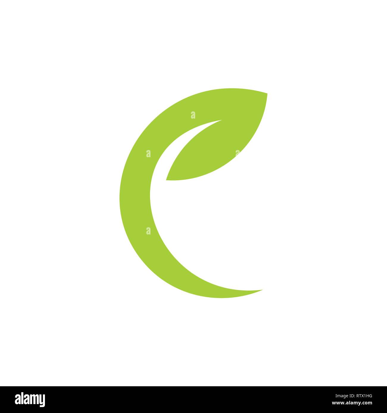 Lettre e courbes de feuilles géométriques simples simple logo Image ...