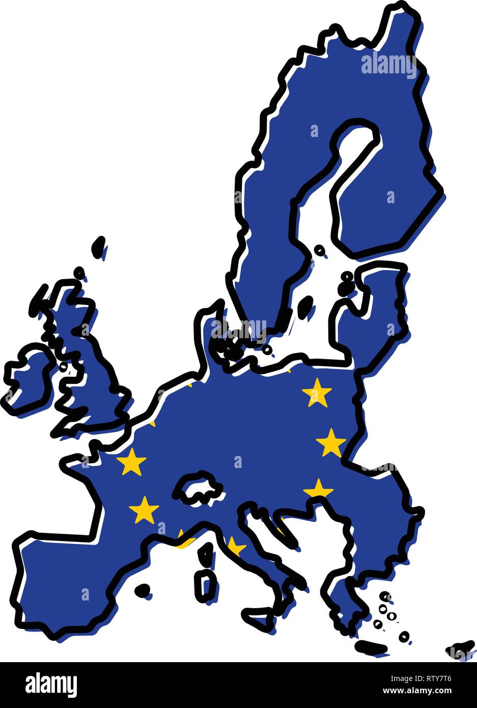 Carte simplifiée de l'Union européenne (pays membres que de 2018 ...
