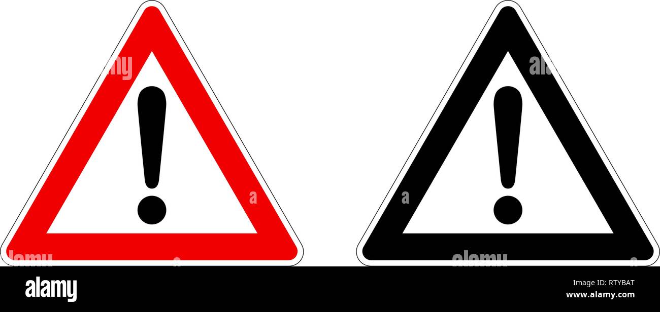 Avertissement / signe d'attention. Point d'exclamation dans le triangle ... Avertissement / signe d'attention. Point d'exclamation dans le triangle ...