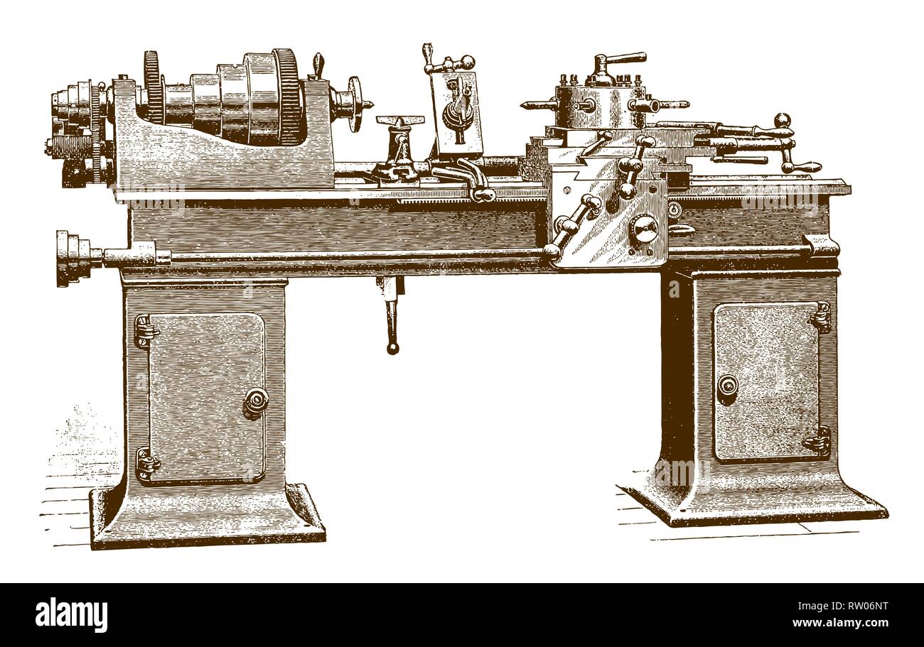 Turret lathe Banque d'images vectorielles - Alamy