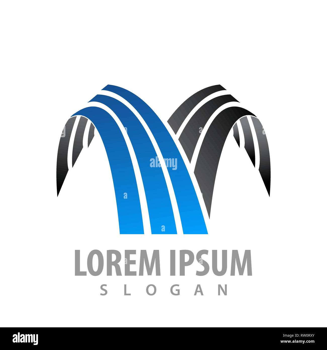 Logo cascade Ligne concept design. L'élément de modèle graphique ...