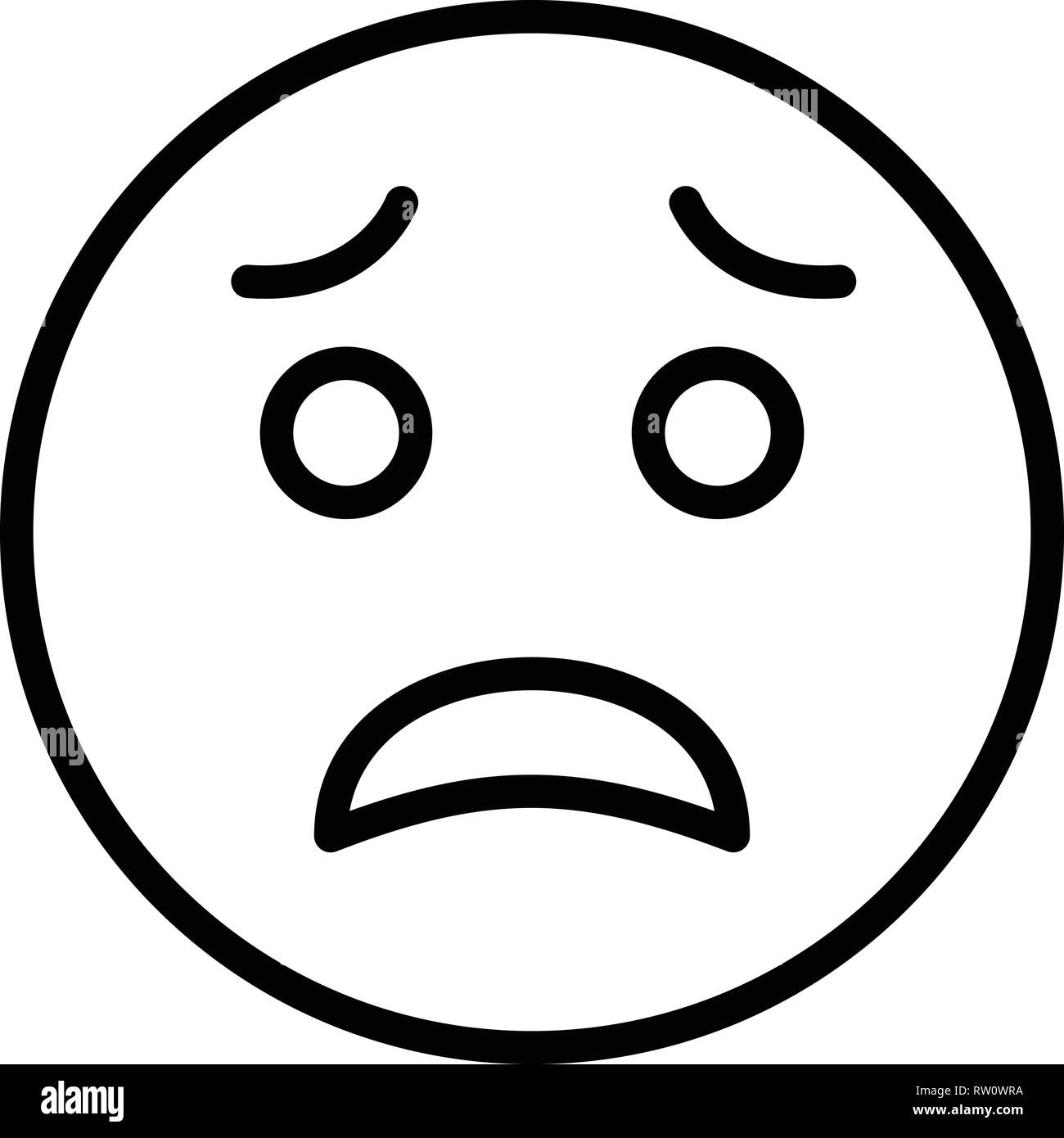 émoticone peur Banque d'images noir et blanc - Alamy