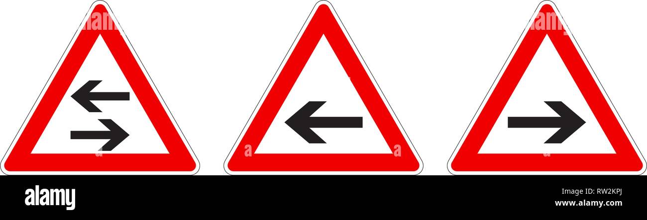 Panneau de signalisation triangle rouge Banque d'images vectorielles ...