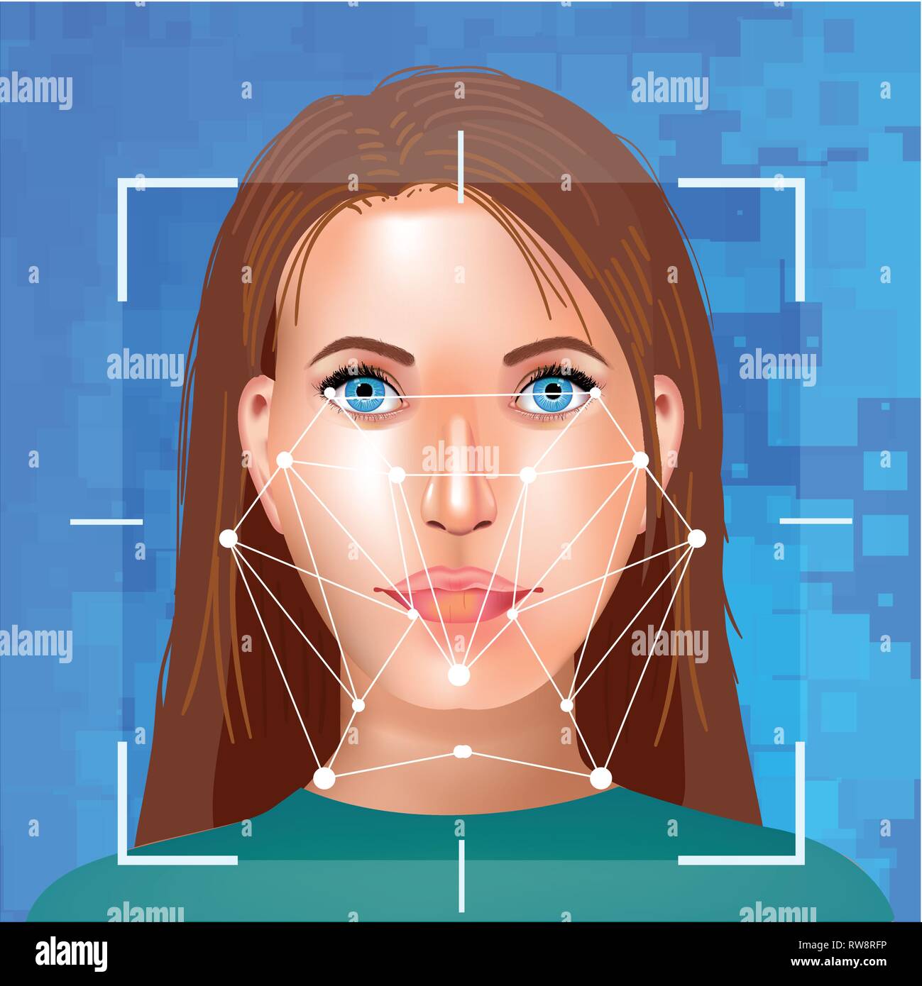 Le concept de système de reconnaissance faciale. Face ID. La ...