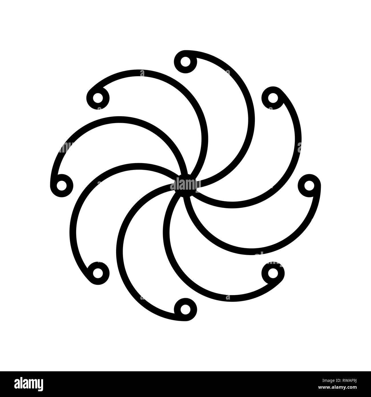Croix du bonheur le symbole rond d'ornement. Vector illustration Image ...