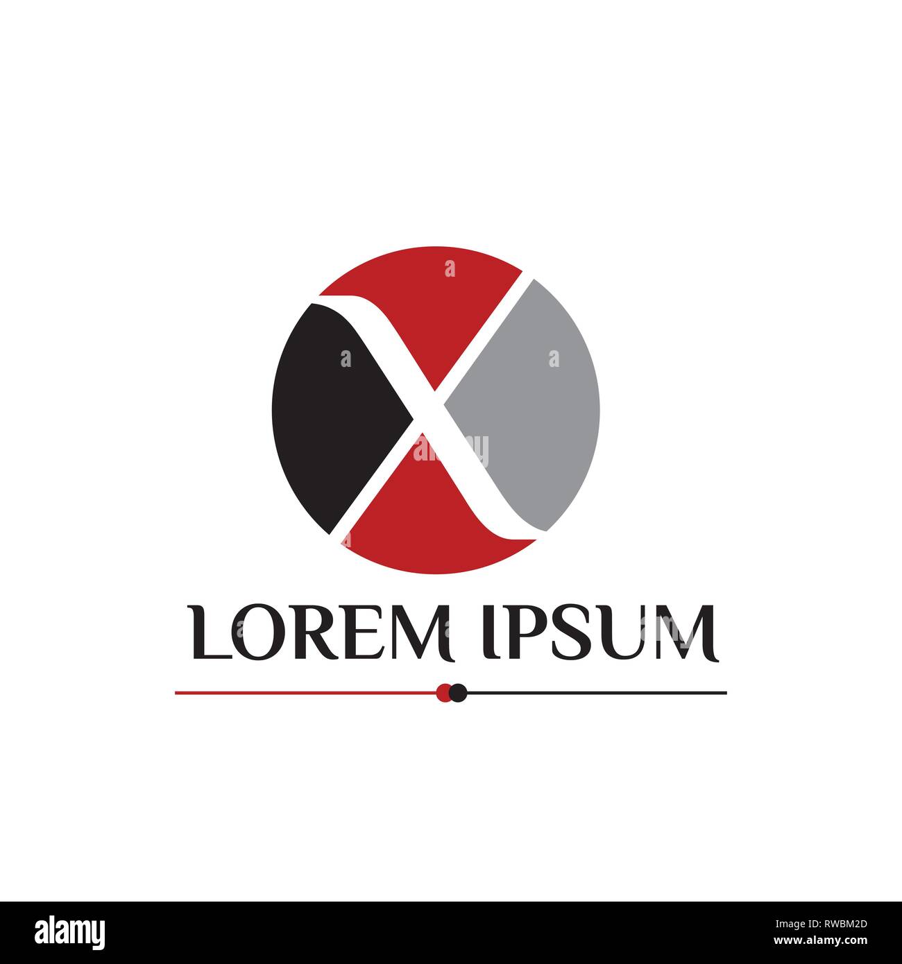 Lettre X noir et rouge logo vector design Image Vectorielle Stock - Alamy