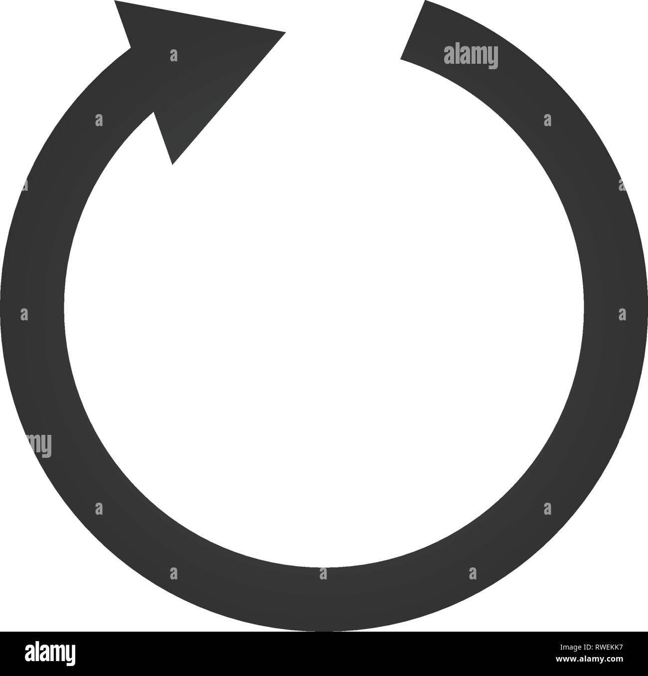 Flèche courbe dans un cercle de 360 degrés, Vector illustration isolé ...