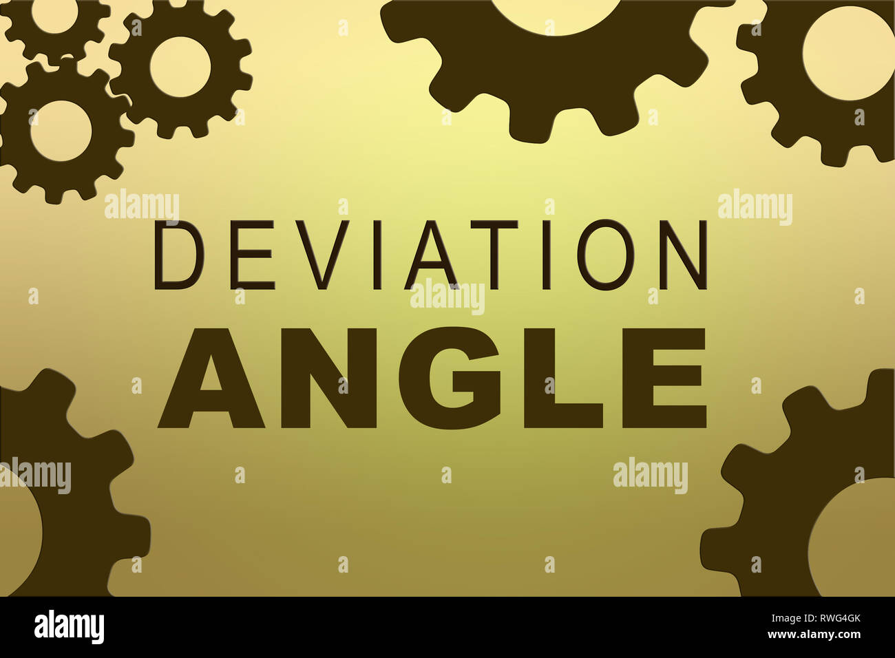 Signe de l'angle de déviation concept illustration avec roue dentée ...