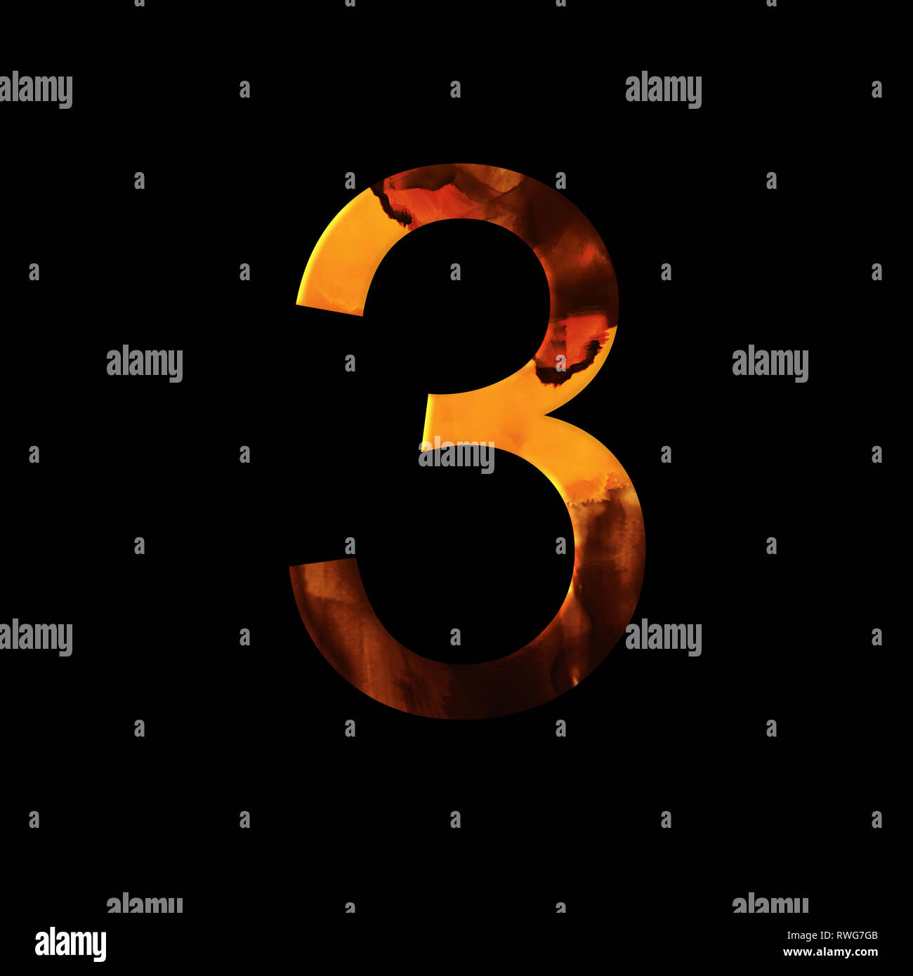 Chiffre 3 calligraphie Banque de photographies et d’images à haute ...