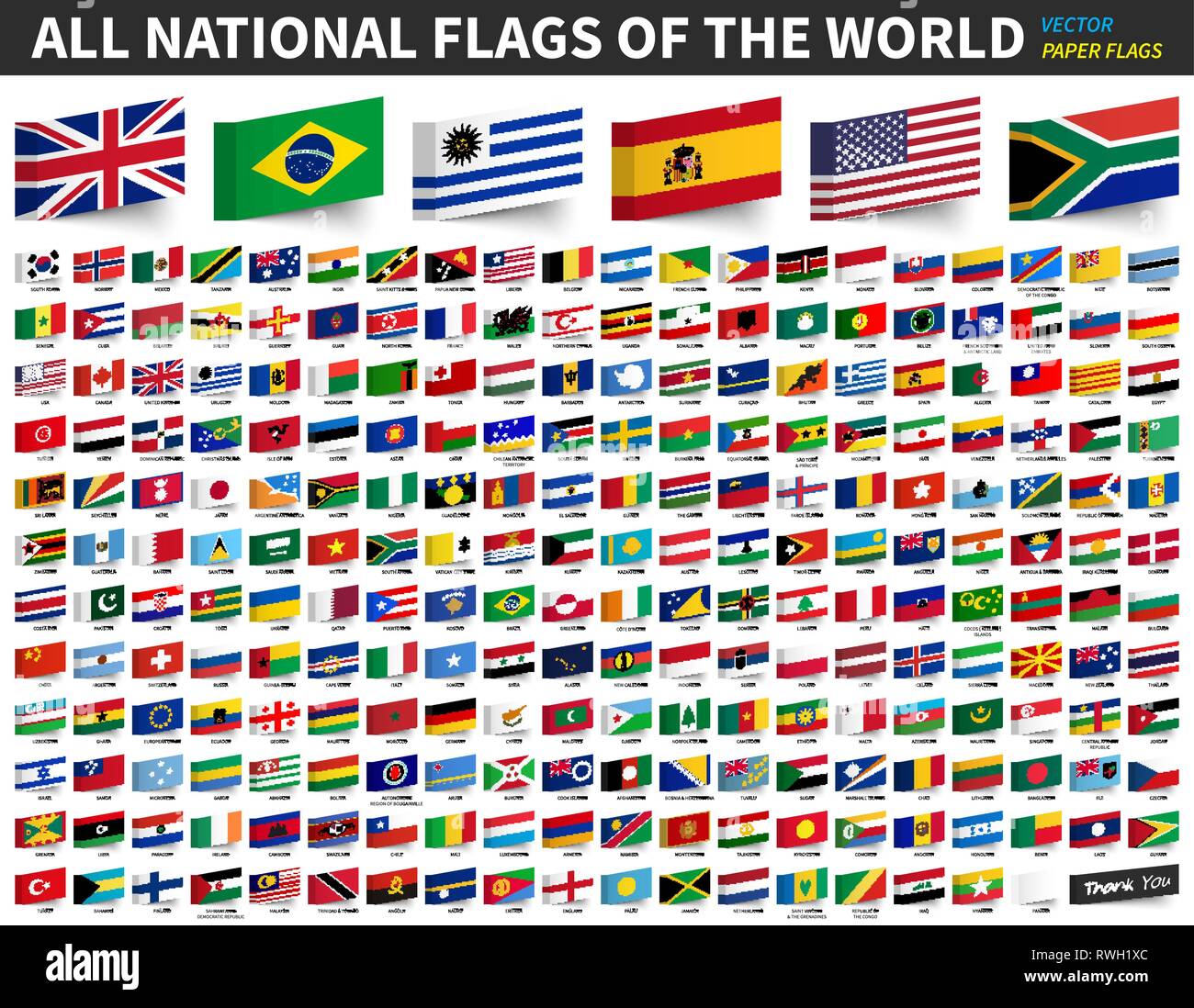 Tous les drapeaux nationaux du monde . Papier adhésif dessin du drapeau ...