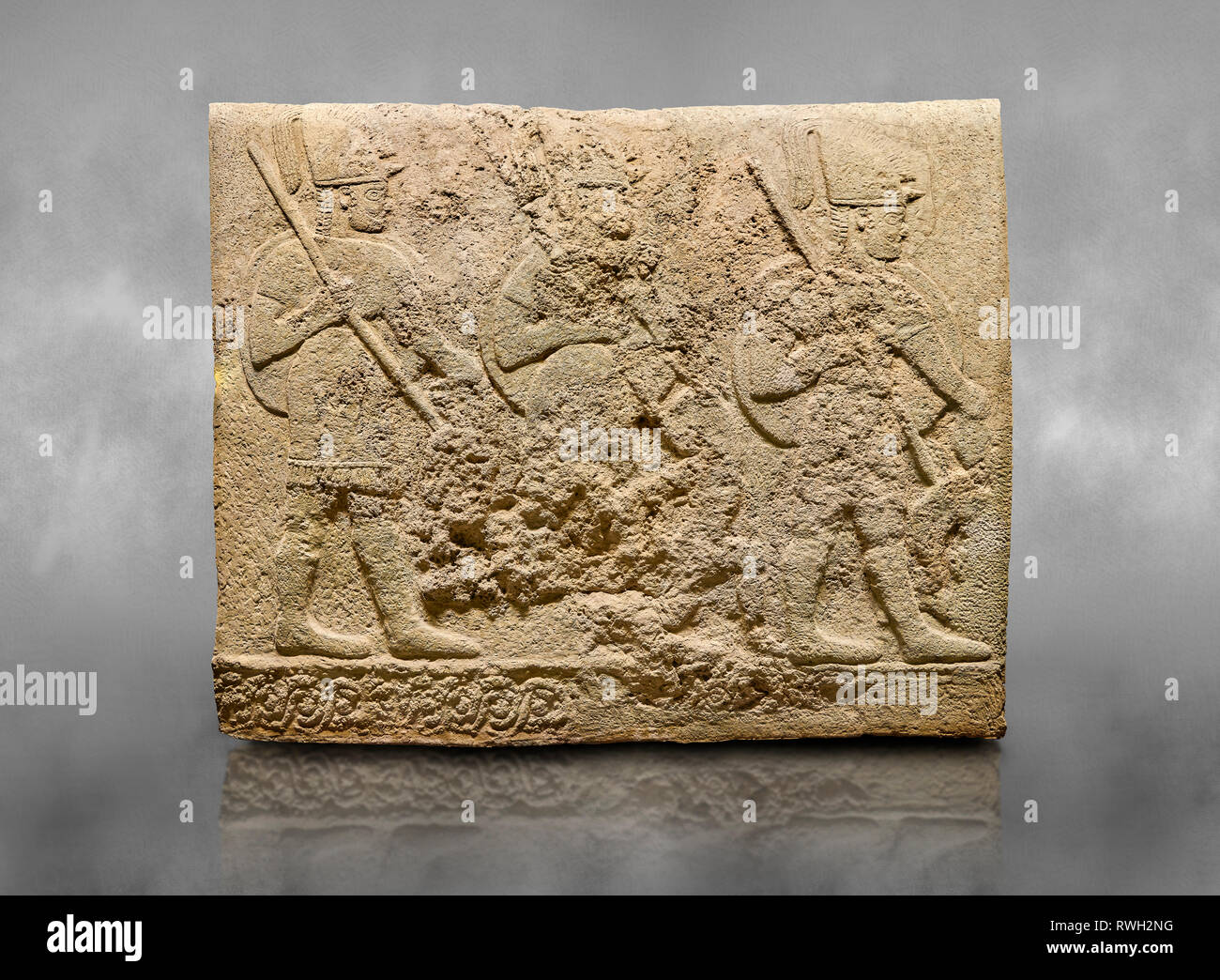 Orthostates sculptés hittite de long mur, calcaire, Karkamıs Kargamıs ...