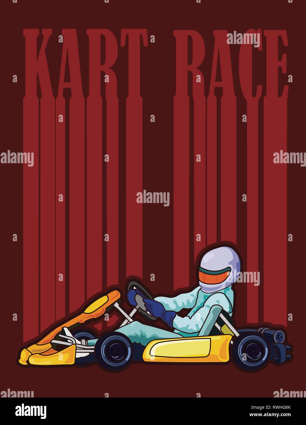 Karting sign go kart race Banque d'images vectorielles - Alamy