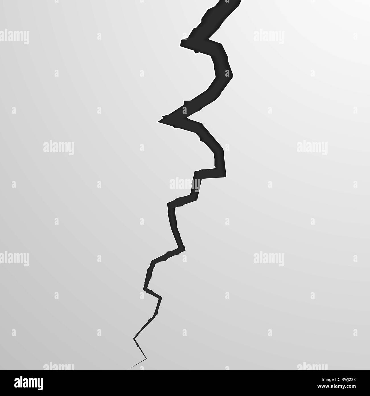 Fissure dans la surface. Rupture dans la terre. Fracture réaliste dans ...