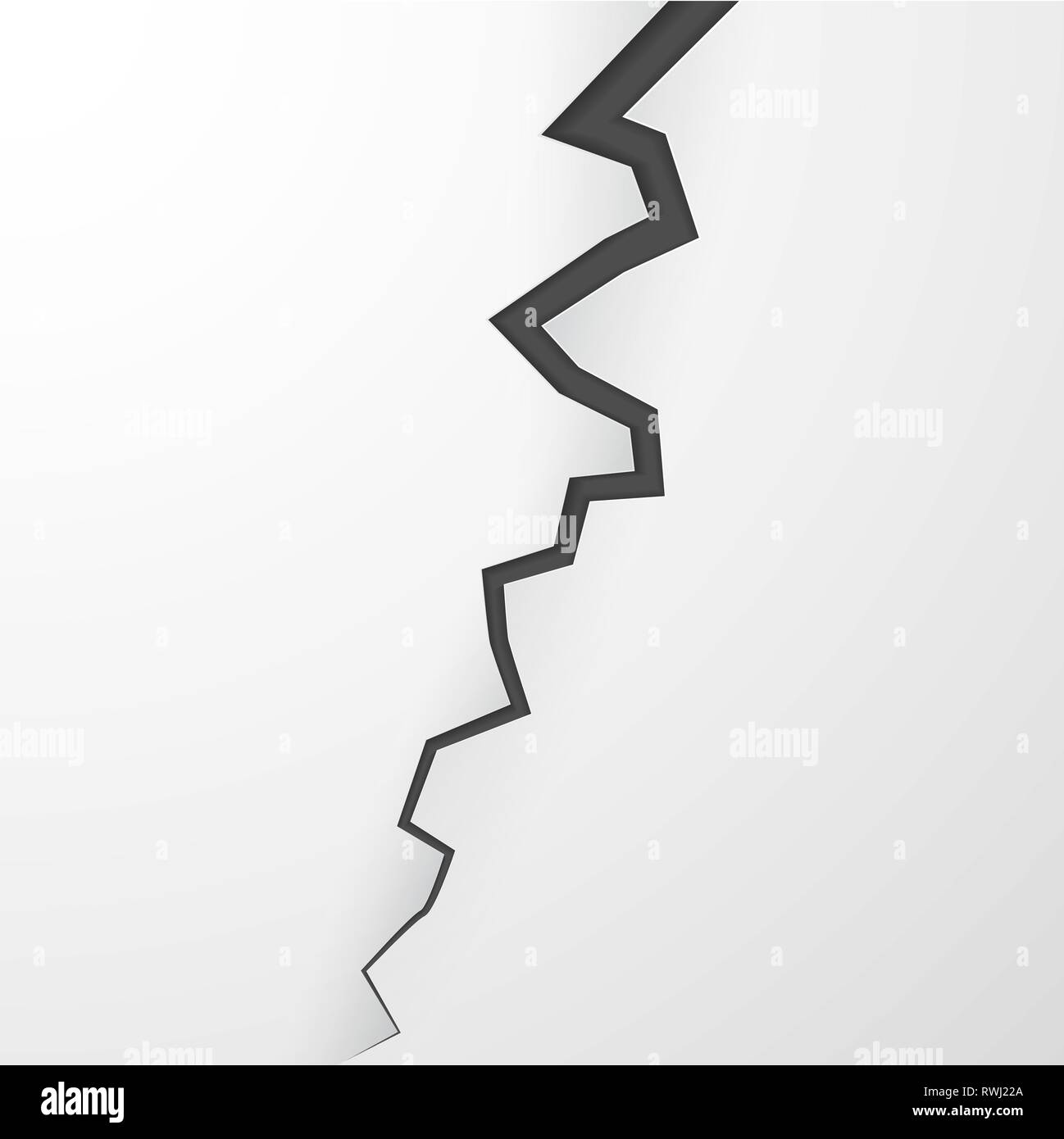 Fissure dans la surface. Rupture dans la terre. Fracture réaliste dans ...