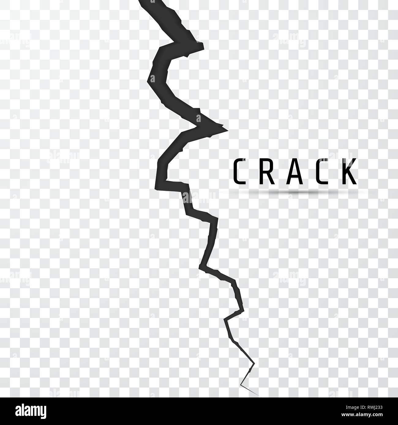 Fissure dans la surface. Rupture dans la terre. Fracture réaliste dans ...